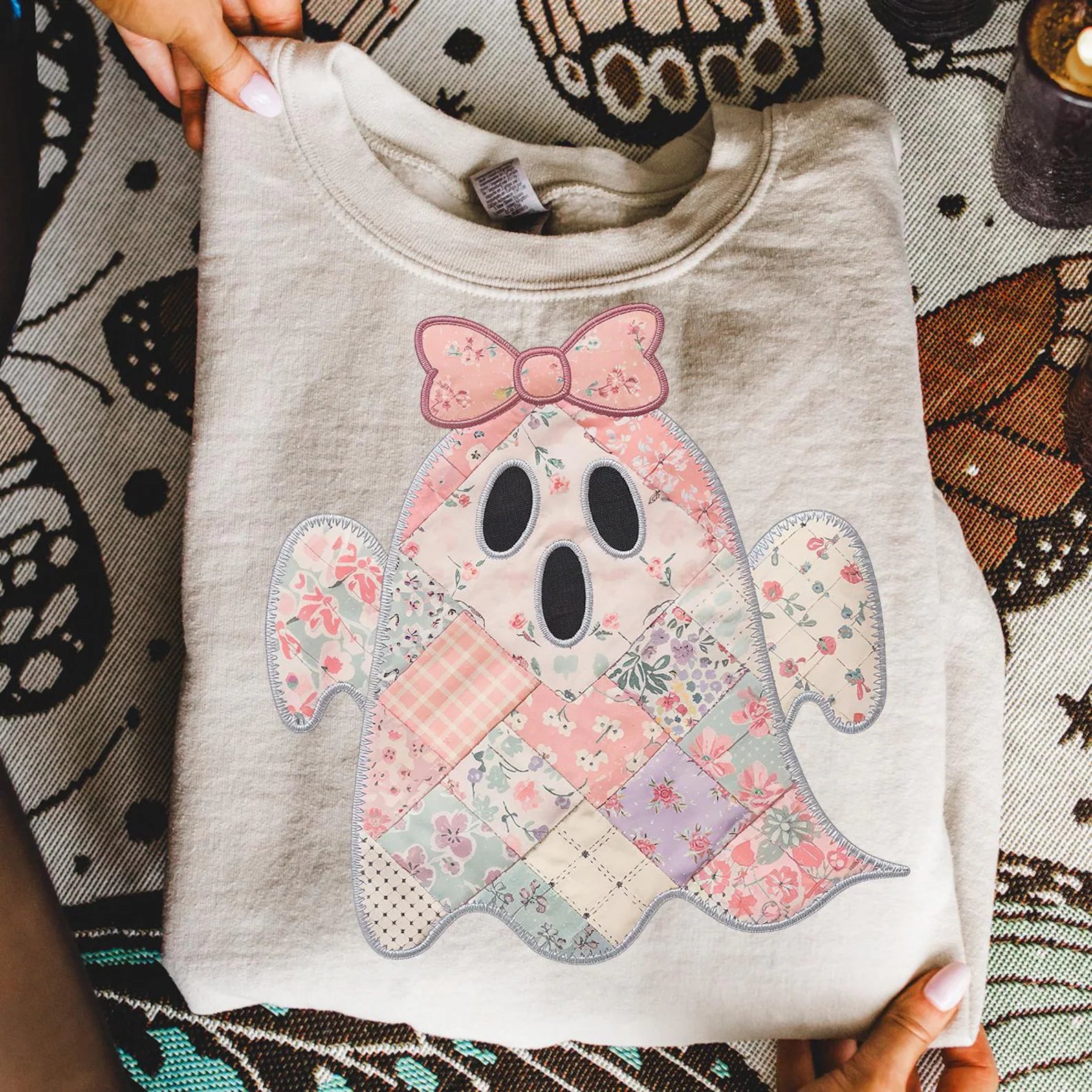 Patchwork Ghost DTF Print – Simple Tymes