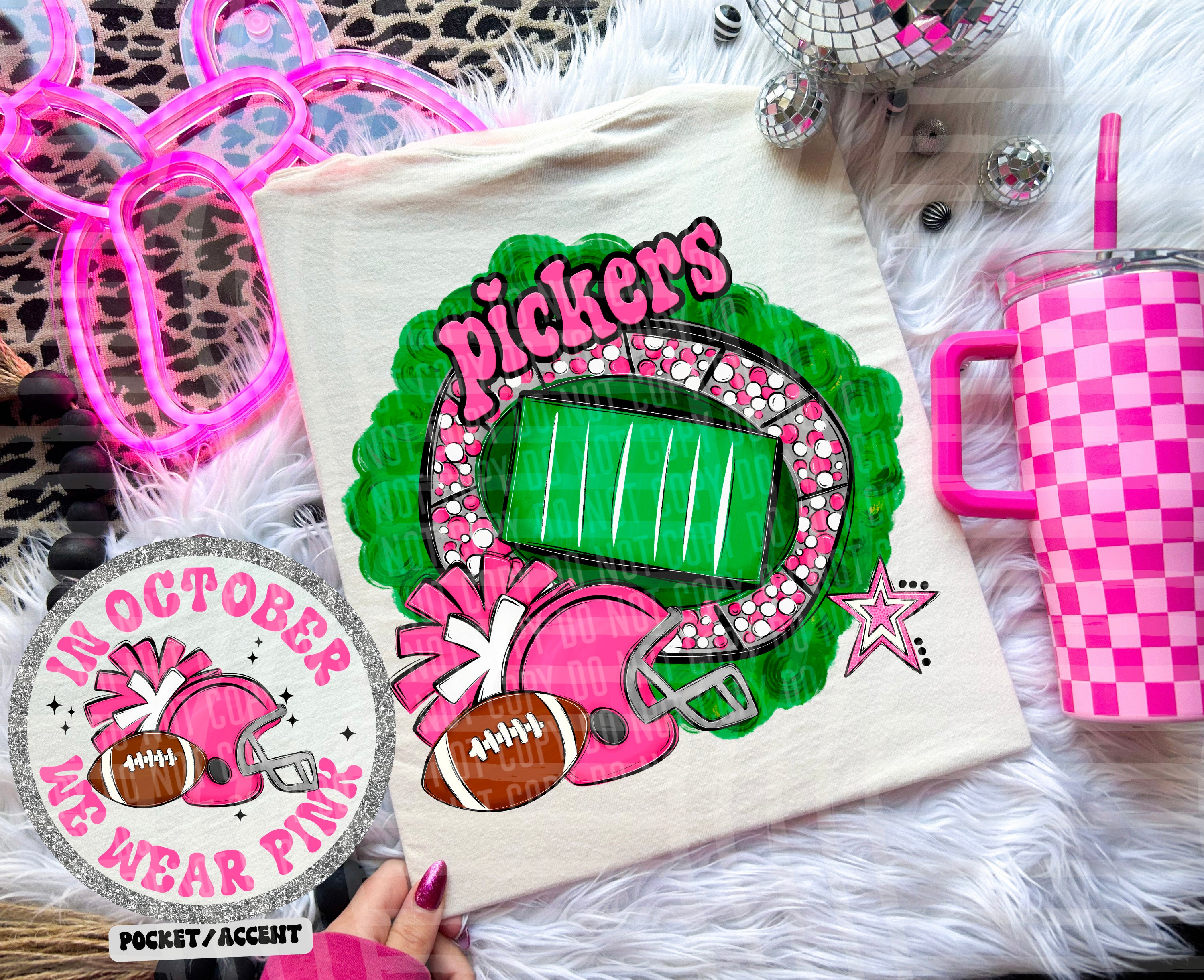 In October We Wear Pink- Football DTF Print – Simple Tymes