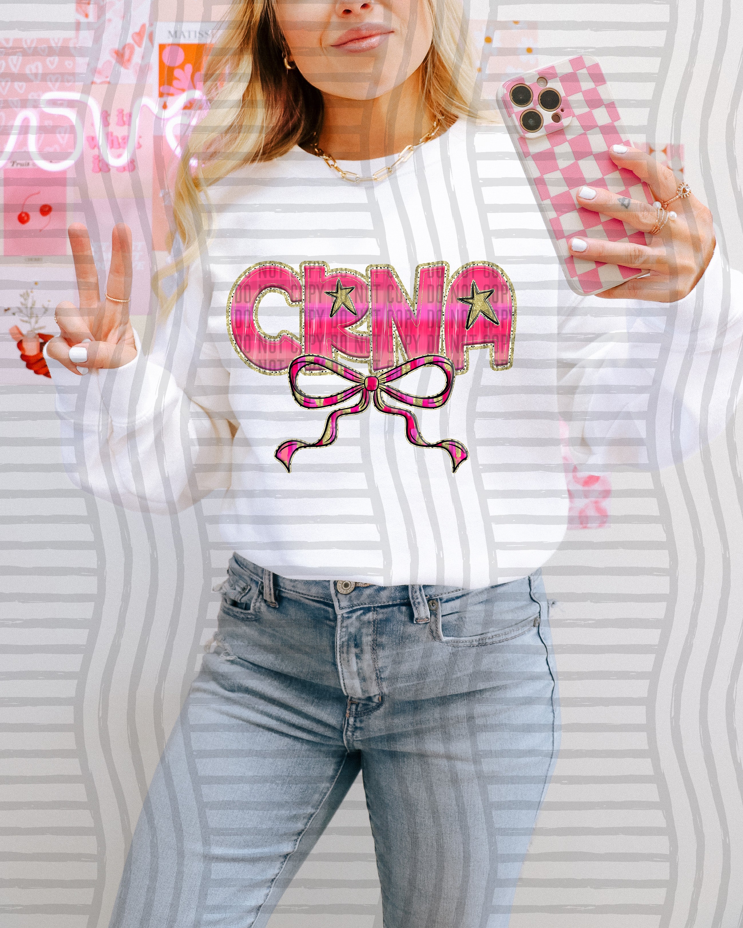 Pink Bow Occupations/Names DTF Print – Simple Tymes