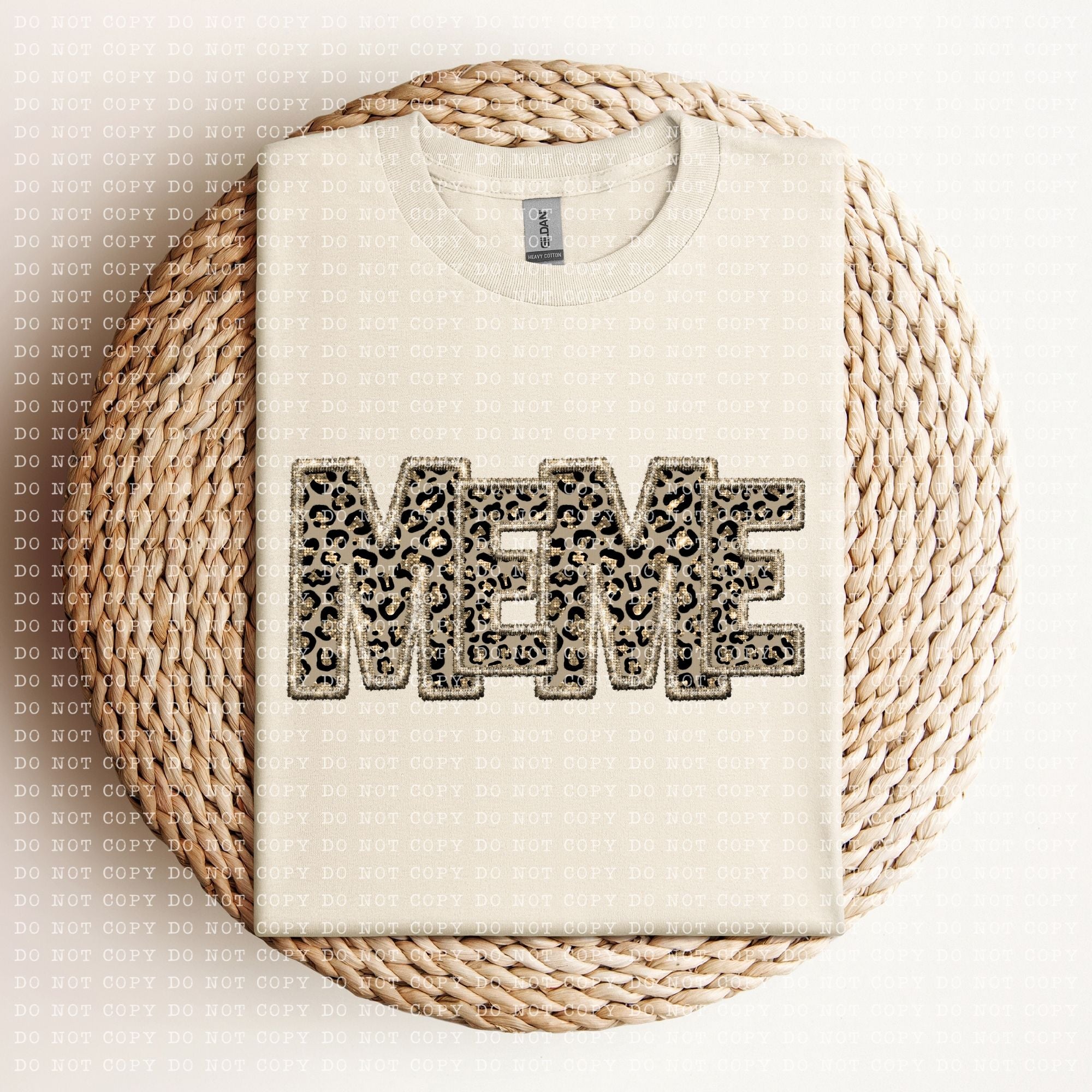 Meme Leopard Faux Embroidery DTF Print – Simple Tymes