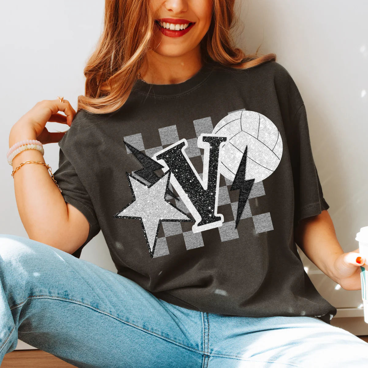 Volleyball Checkered DTF Print – Simple Tymes