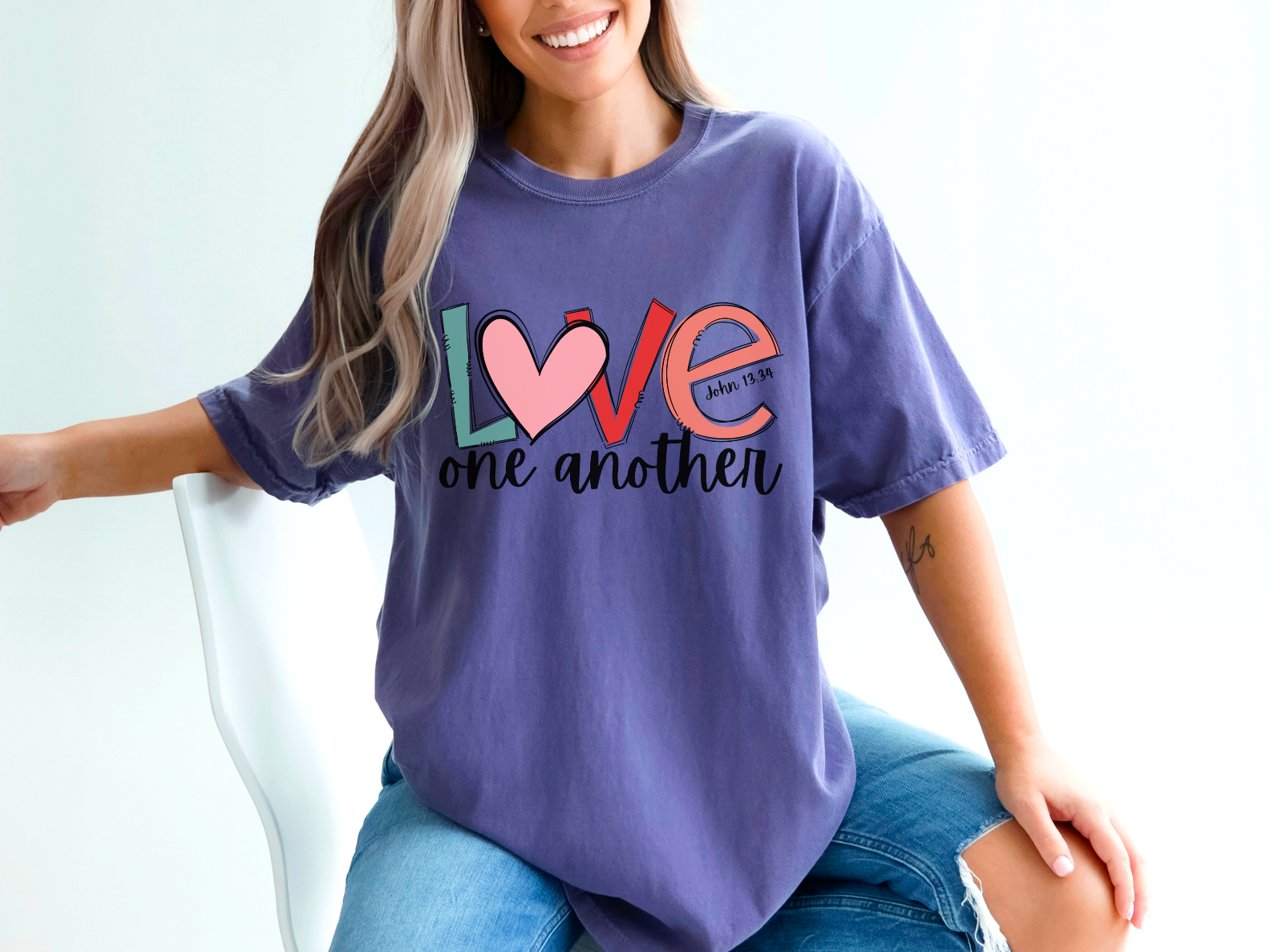 Love One Another Heart DTF Print – Simple Tymes