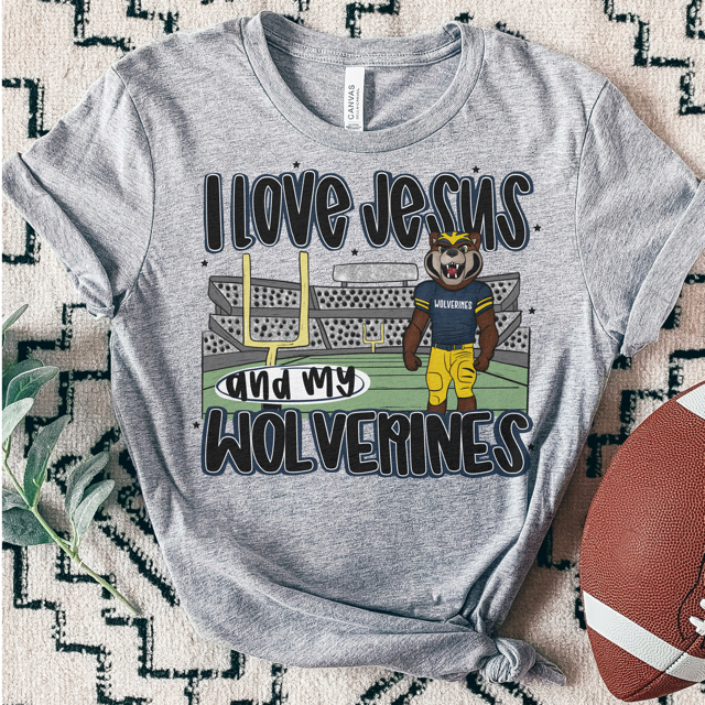 I Love Jesus and My Wolverines DTF Print – Simple Tymes