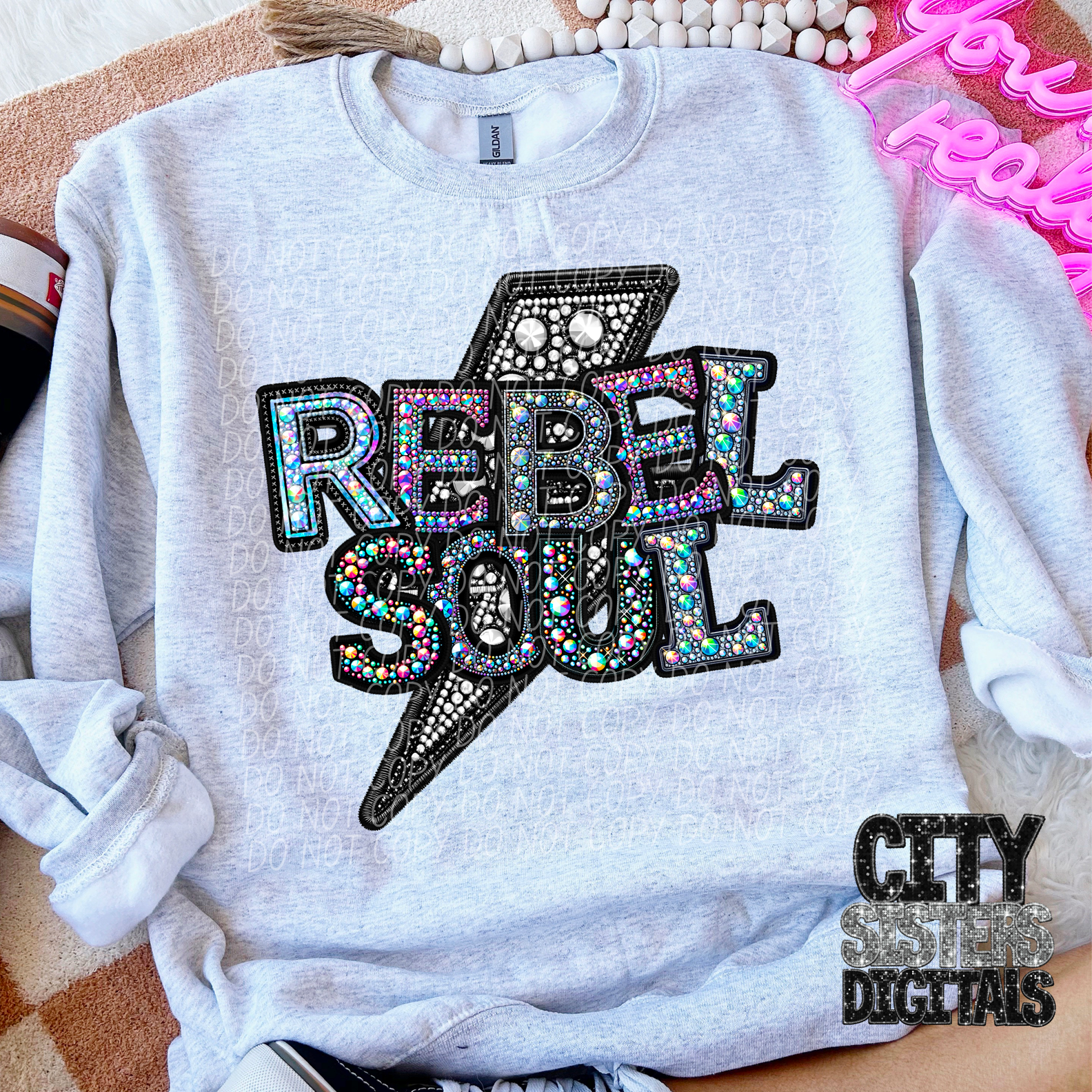 Faux Bling Rebel Soul DTF Print – Simple Tymes