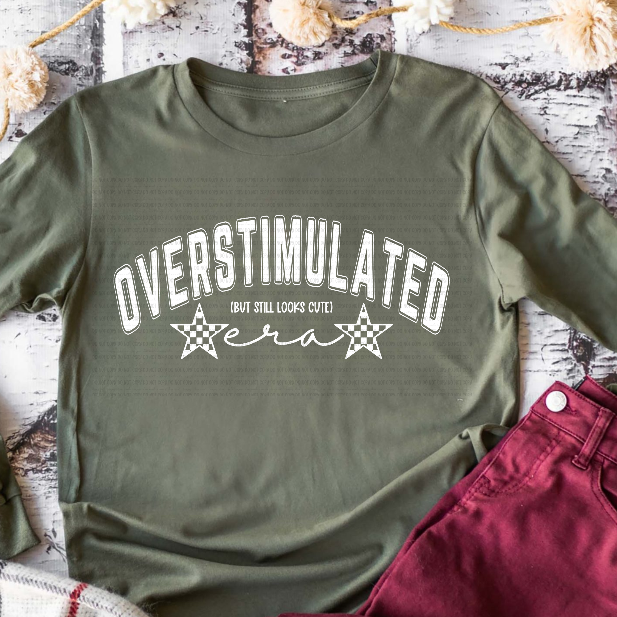 Overstimulated but Still Looks Cute DTF Print – Simple Tymes