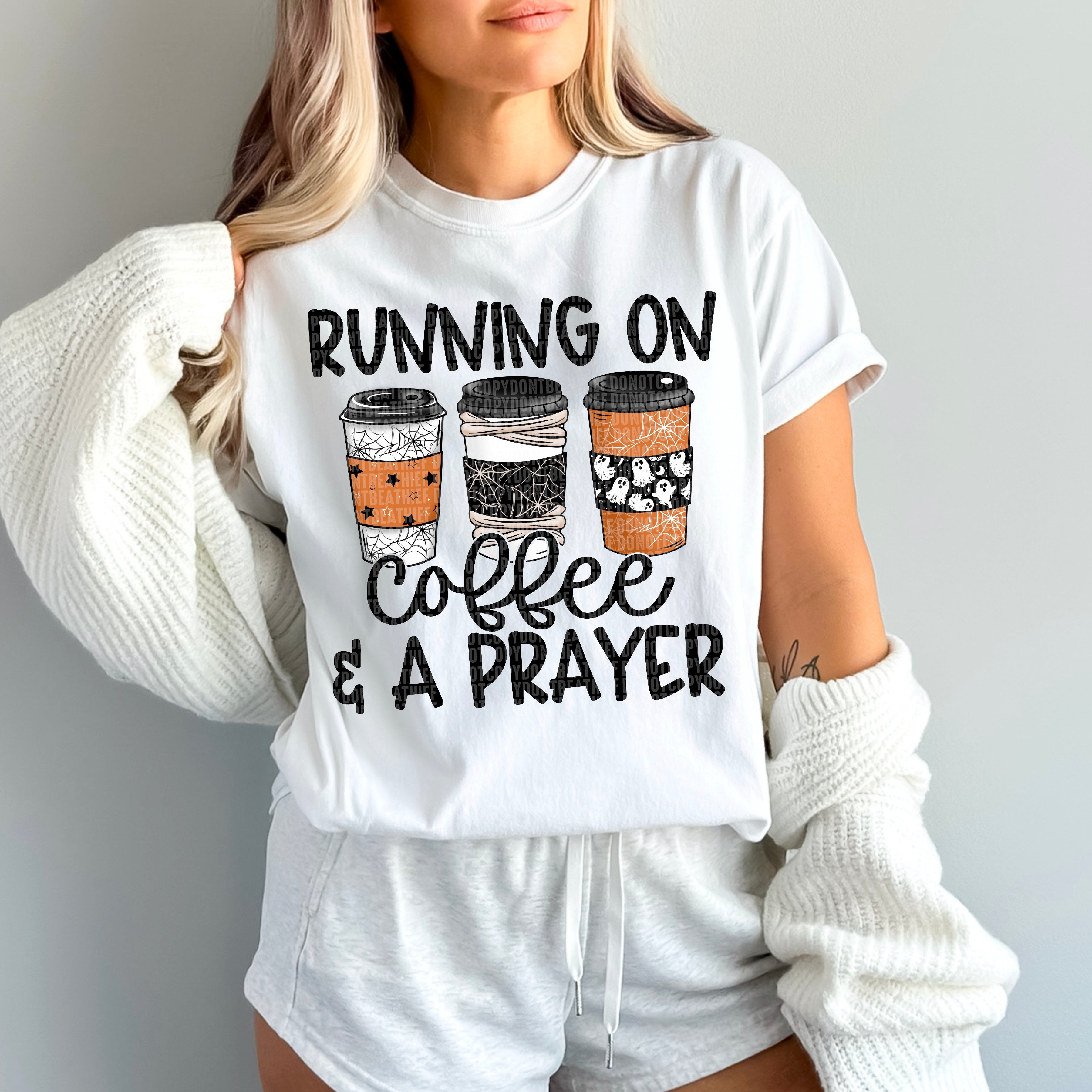 Running On Coffee Coffee & Prayer DTF Print – Simple Tymes