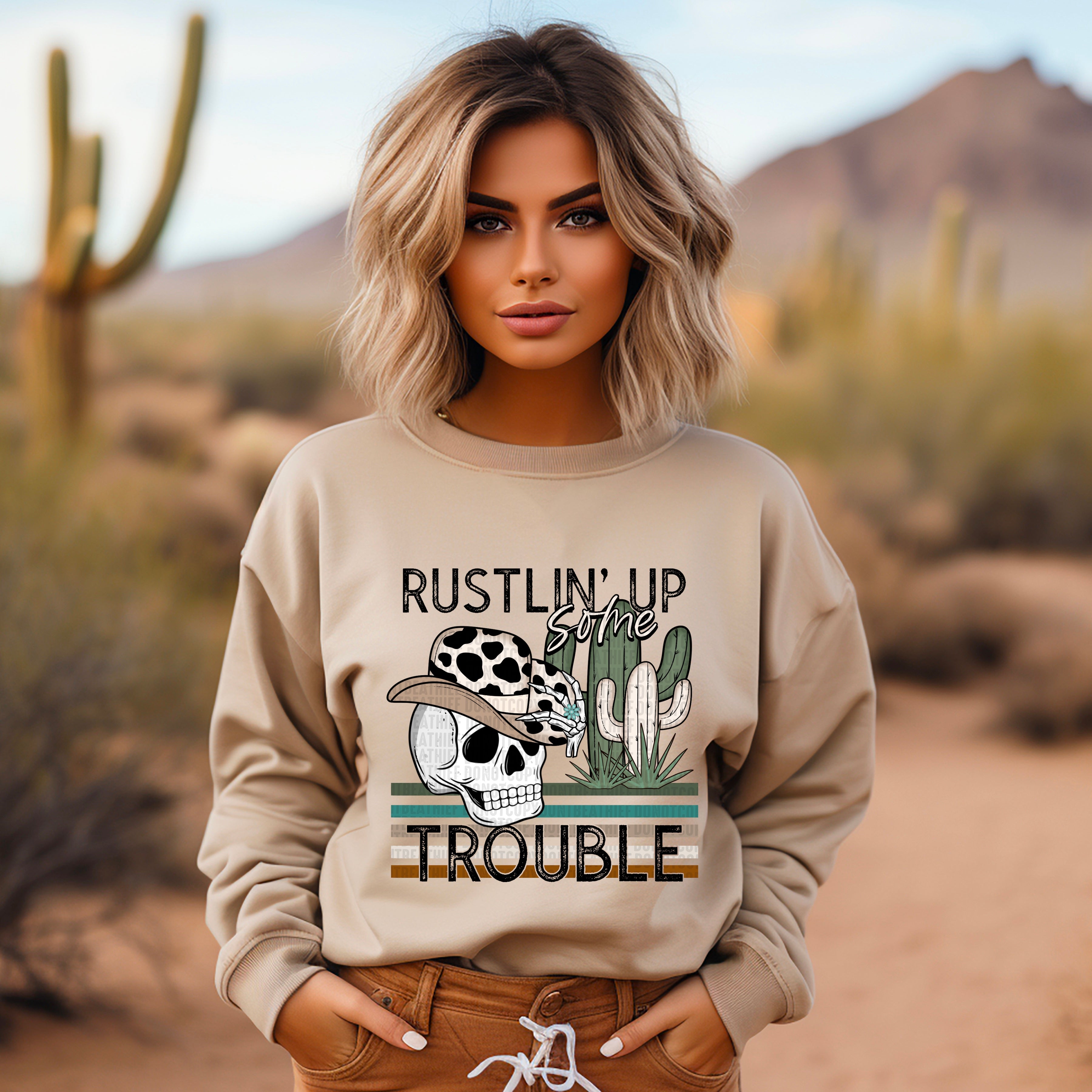Rustlin Up Some Trouble DTF Print – Simple Tymes