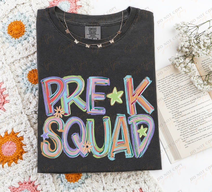 Back To School Squad Tilted Words DTF Print – Simple Tymes