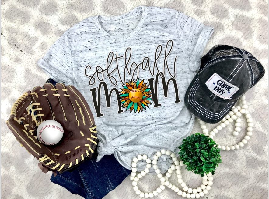 Softball Mom (Sunflower) DTF Print – Simple Tymes